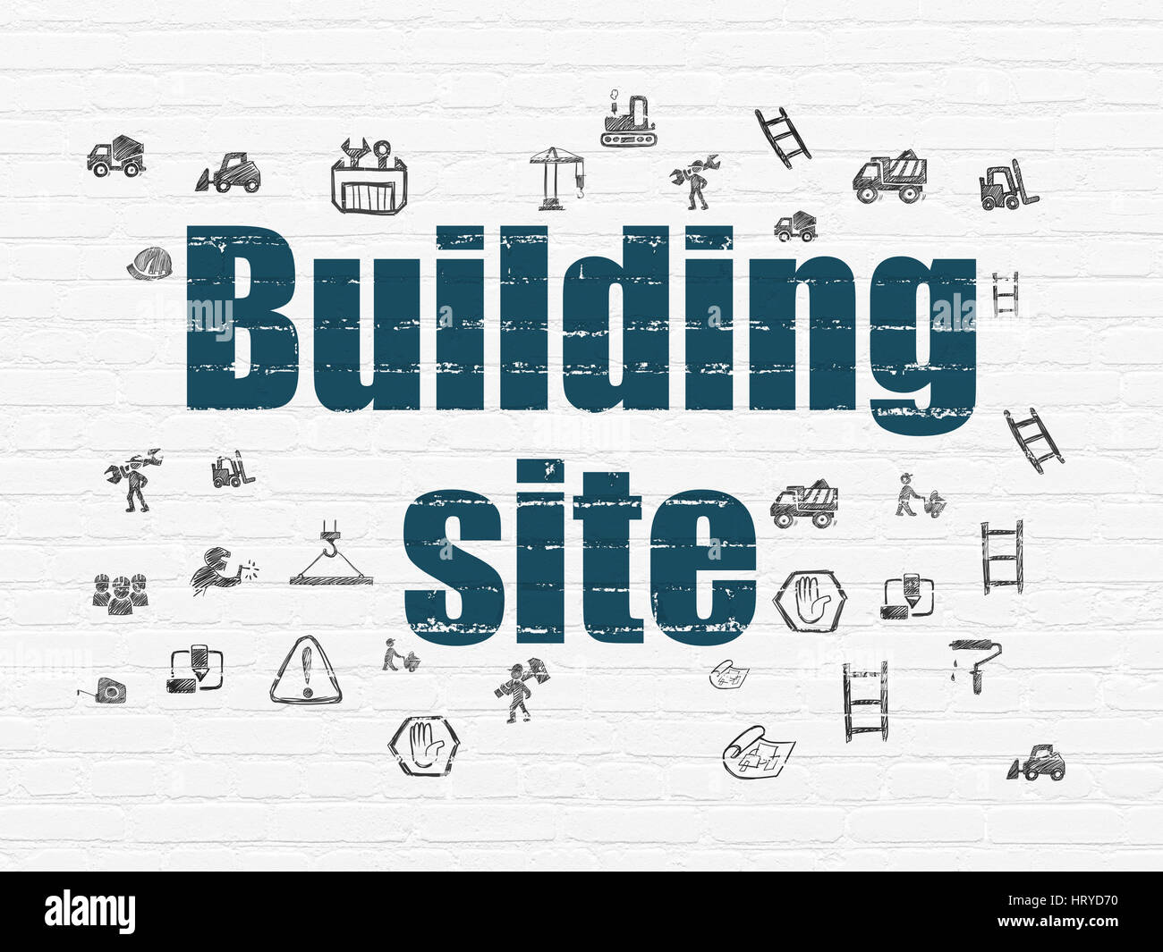 Construction concept: Building Site on wall background Stock Photo - Alamy