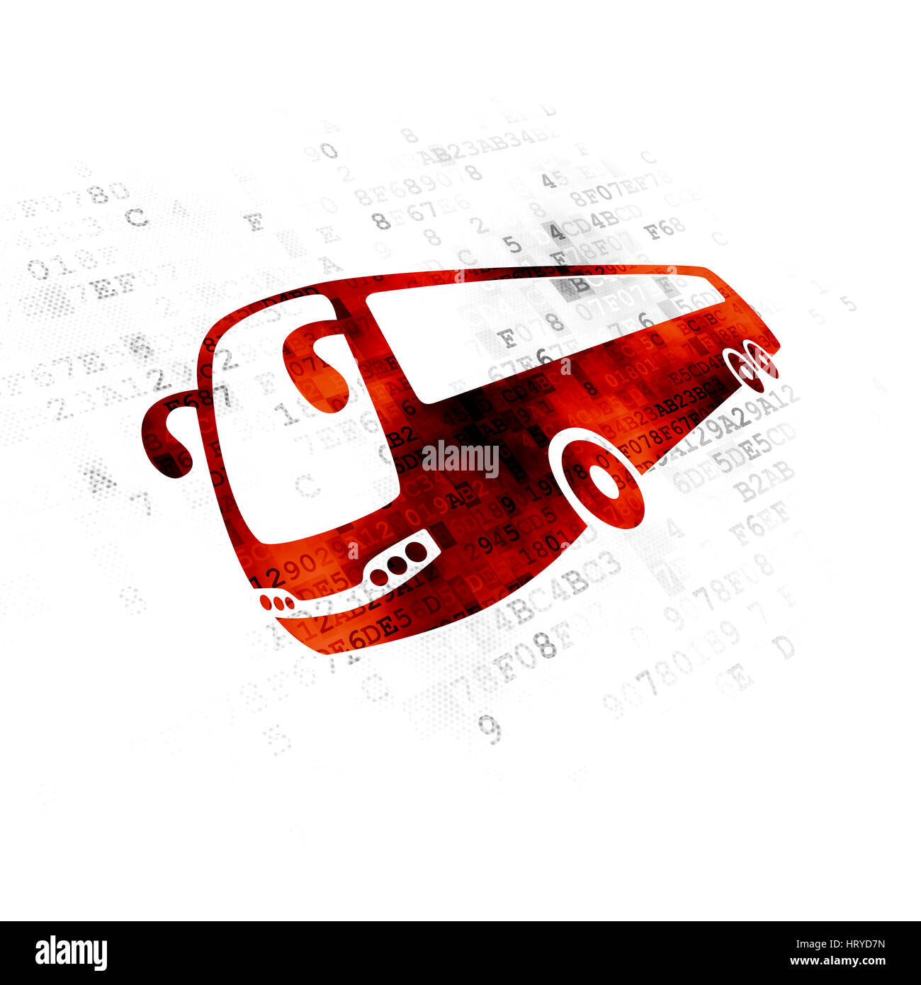 Tourism concept: Bus on Digital background Stock Photo - Alamy