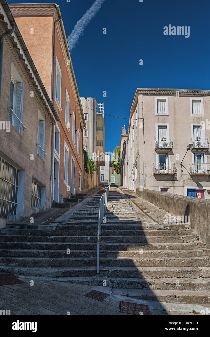 Old town stairs in the city of Privas, France Stock Photo - Alamy