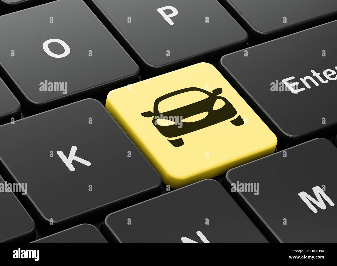 Travel concept: Car on computer keyboard background Stock Photo - Alamy