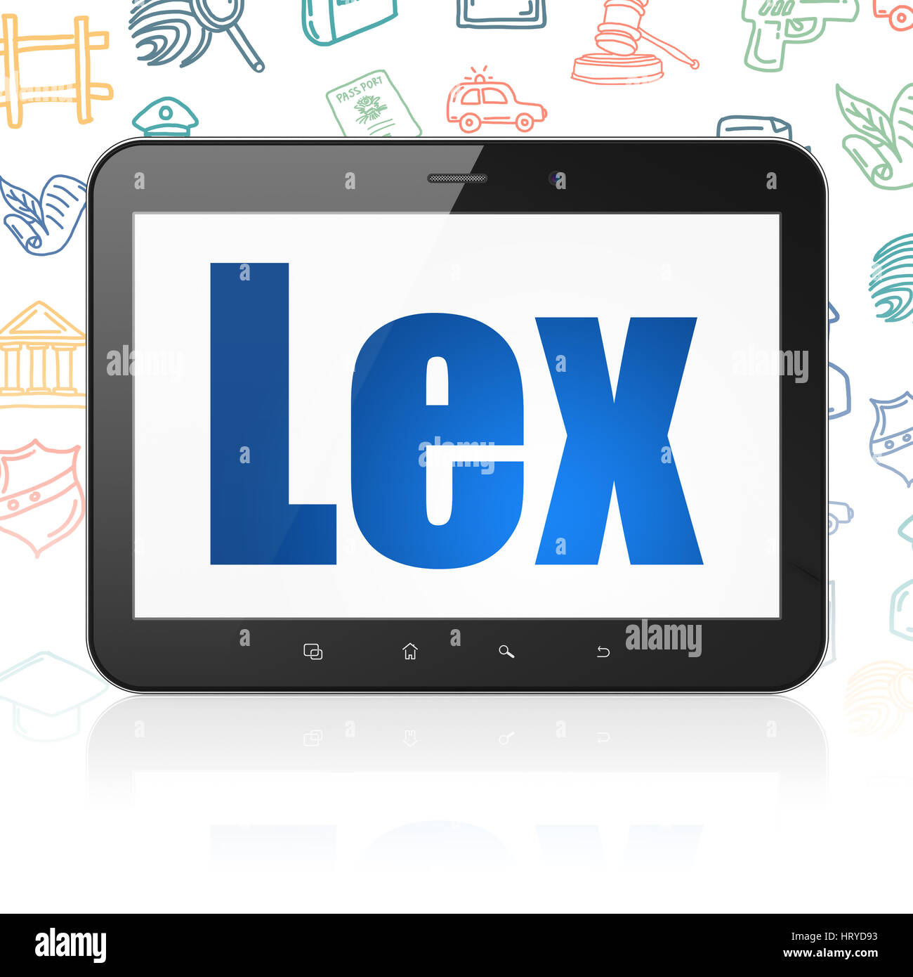 Law concept: Tablet Computer with Lex on display Stock Photo - Alamy
