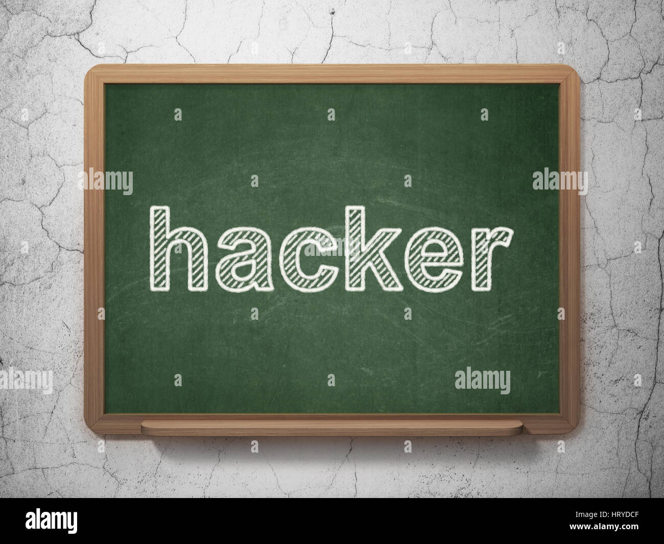 Protection concept: Hacker on chalkboard background Stock Photo - Alamy