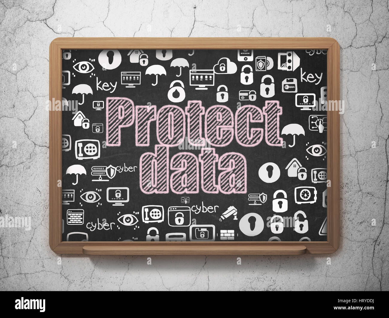Safety concept: Protect Data on School board background Stock Photo - Alamy