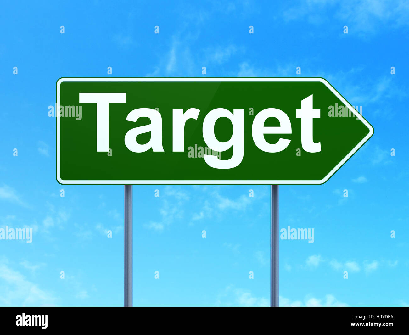 Business concept: Target on road sign background Stock Photo - Alamy