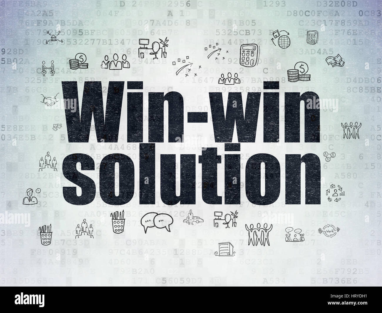 Business concept: Win-win Solution on Digital Data Paper background ...