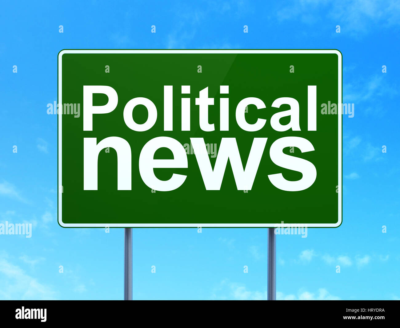News concept: Political News on road sign background Stock Photo - Alamy