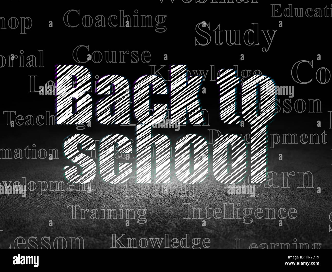 Learning concept: Back to School in grunge dark room Stock Photo - Alamy