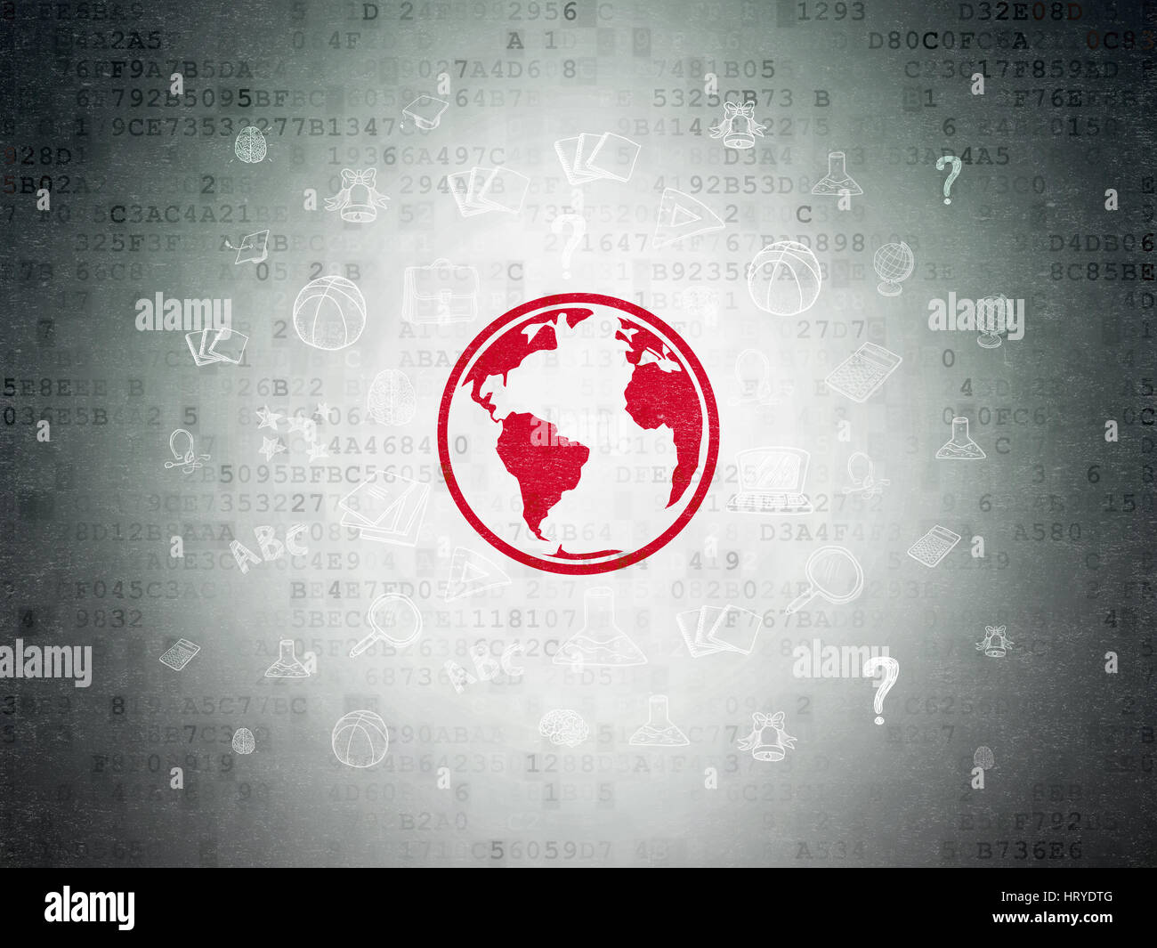 Learning concept: Globe on Digital Data Paper background Stock Photo ...