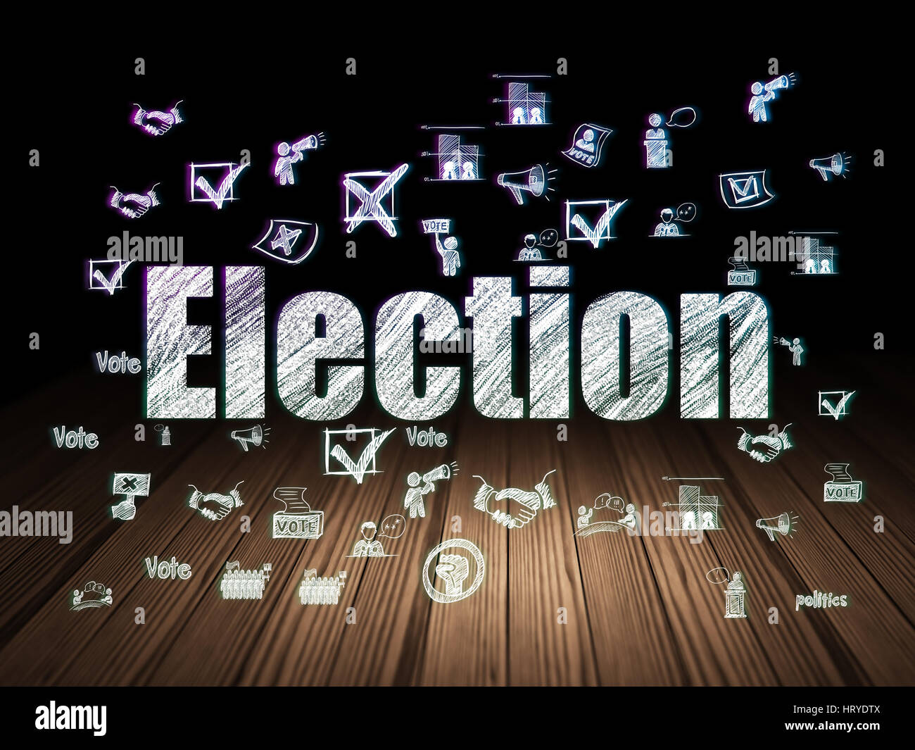 Political concept: Election in grunge dark room Stock Photo - Alamy