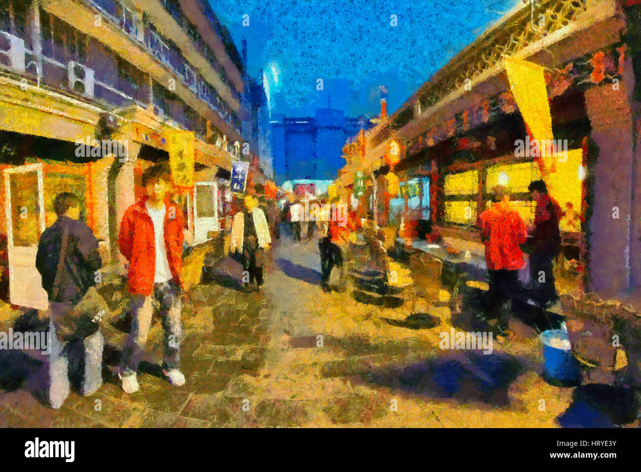 Traditional shopping area in Beijing, China Stock Photo - Alamy