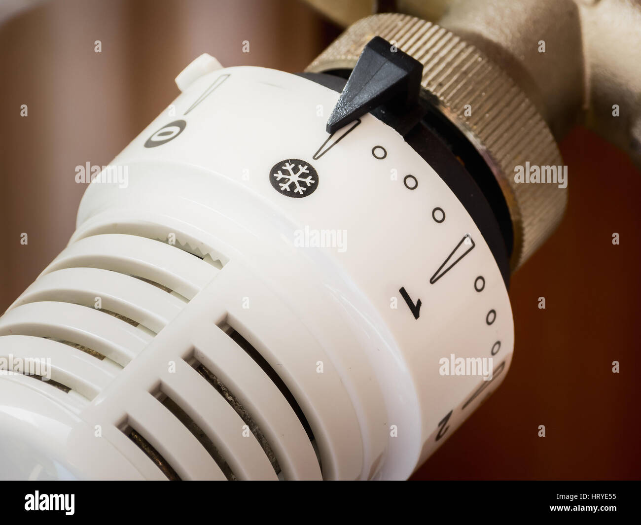 Closeup of a valve radiator thermostat white Stock Photo - Alamy