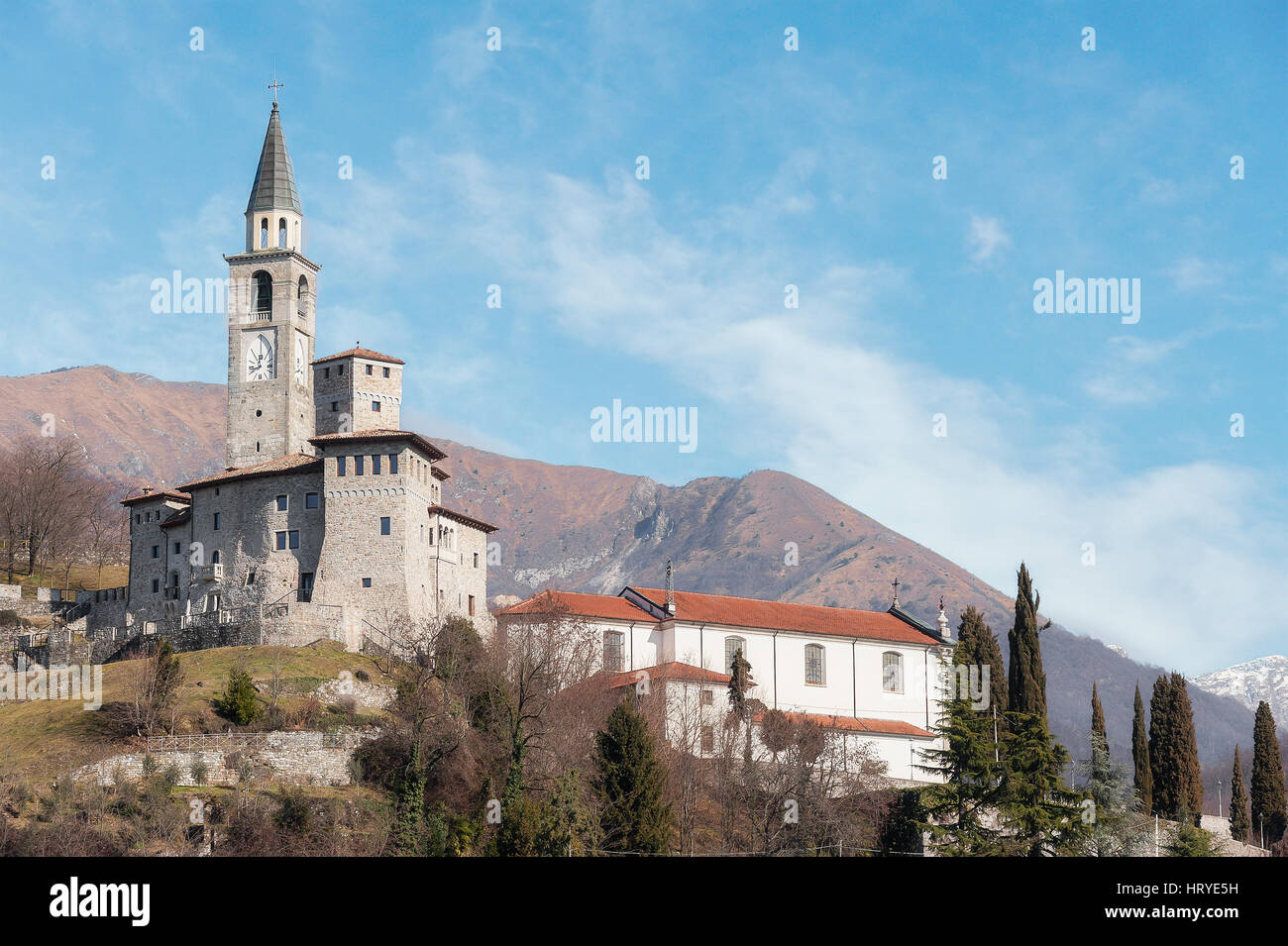 Medieval castle in Italy in the foothills of the Alps Stock Photo - Alamy