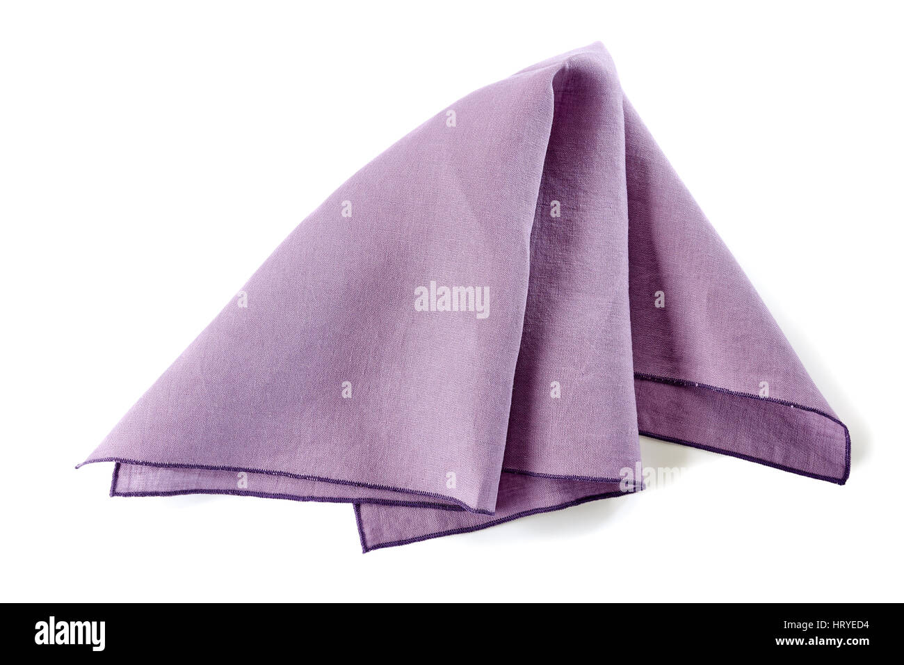 Crumpled violet textile napkin on white Stock Photo - Alamy