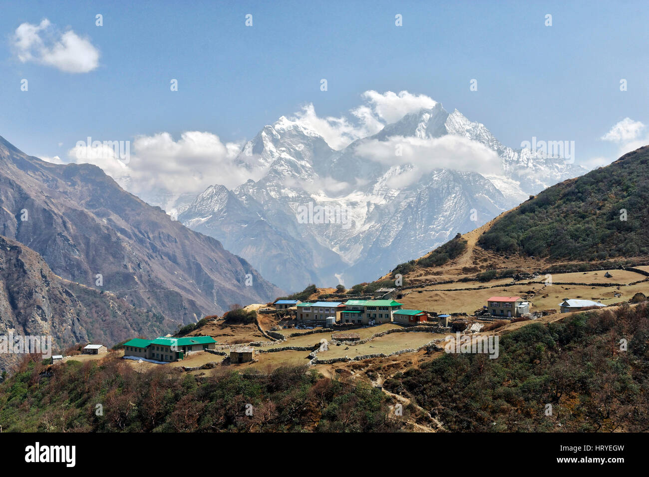The village of Dole on the Gokyo trek in the Khumbu region of Nepal ...