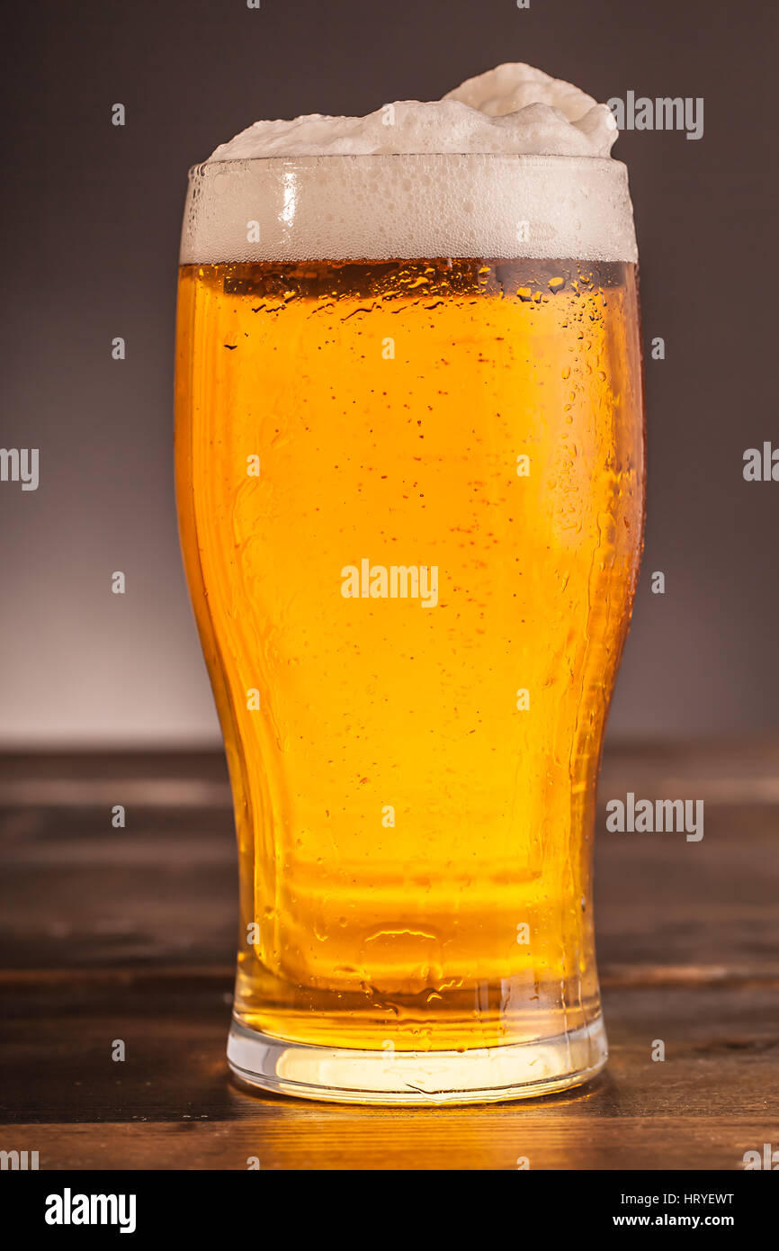 Fresh cold beer in a pint glass studio photographed in high detail 6 ...