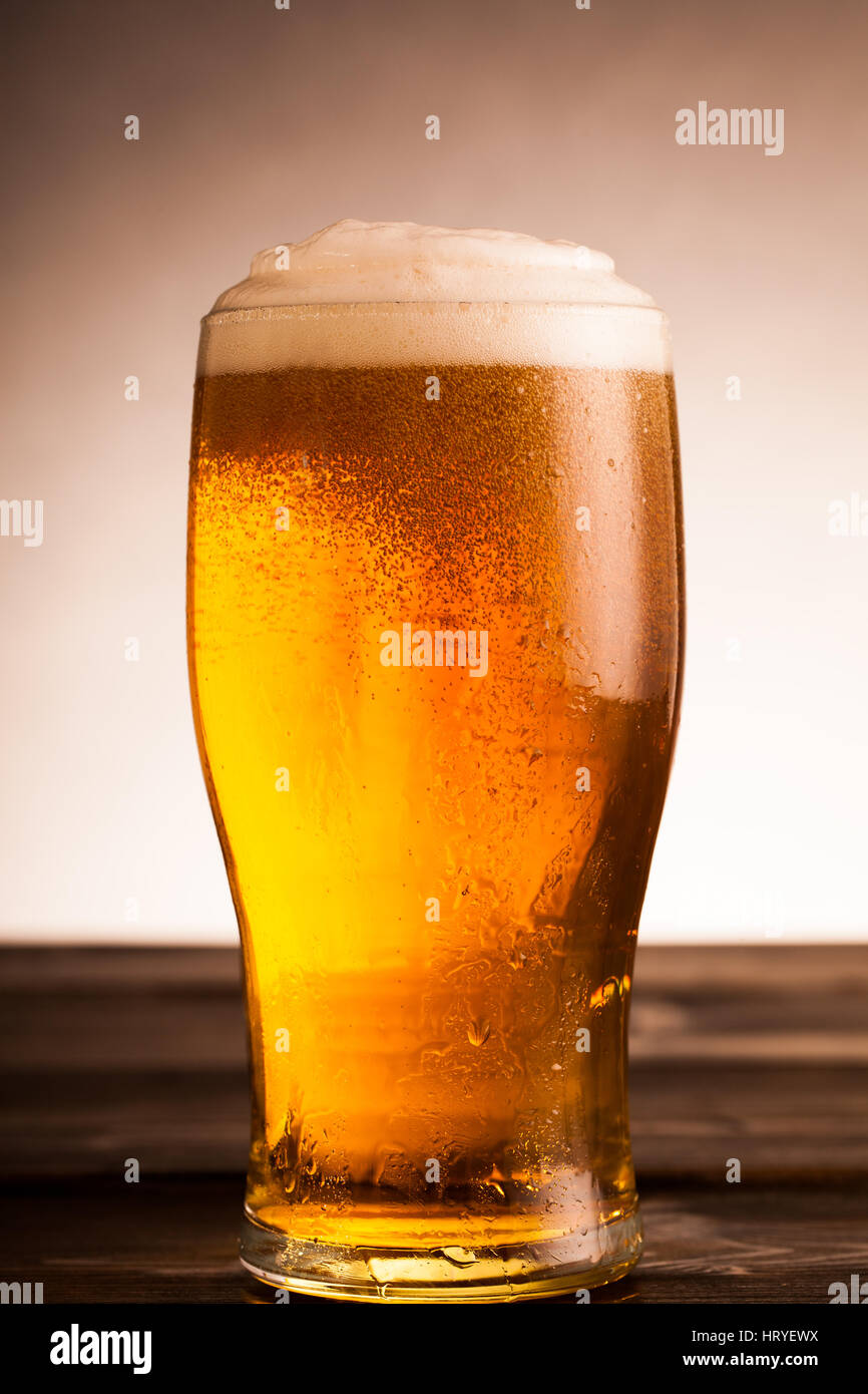 Fresh cold beer in a pint glass studio photographed in high detail 1 ...