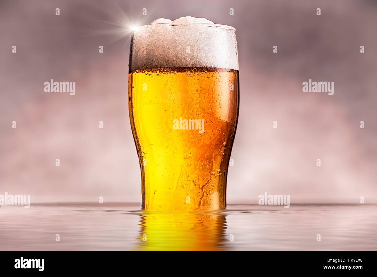 Fresh cold beer in a pint glass studio photographed in high detail 11 ...