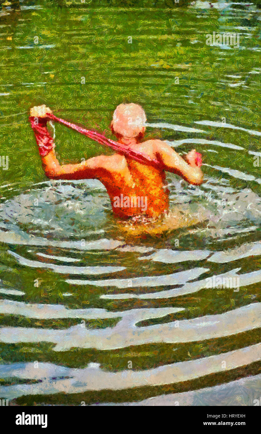 Man bathing in a river hi-res stock photography and images - Alamy