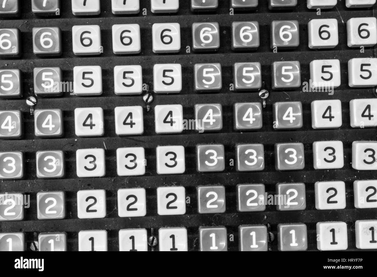 Keys of an Antique Cash Register or Adding Machine II Stock Photo - Alamy