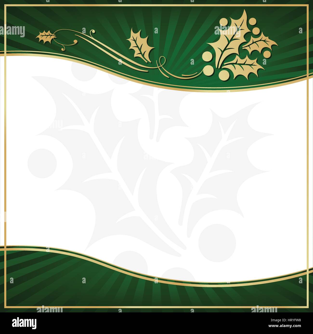 Exotic Green Holly Adorned Gift Tag with Room for your own text Stock ...