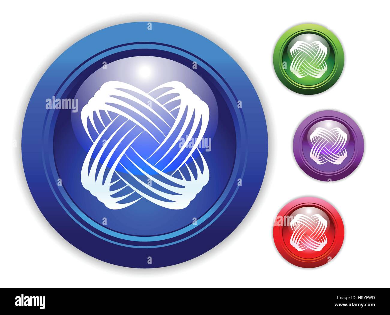 Universal Dynamic Icon Button Set of Four Different Colors Stock Vector ...