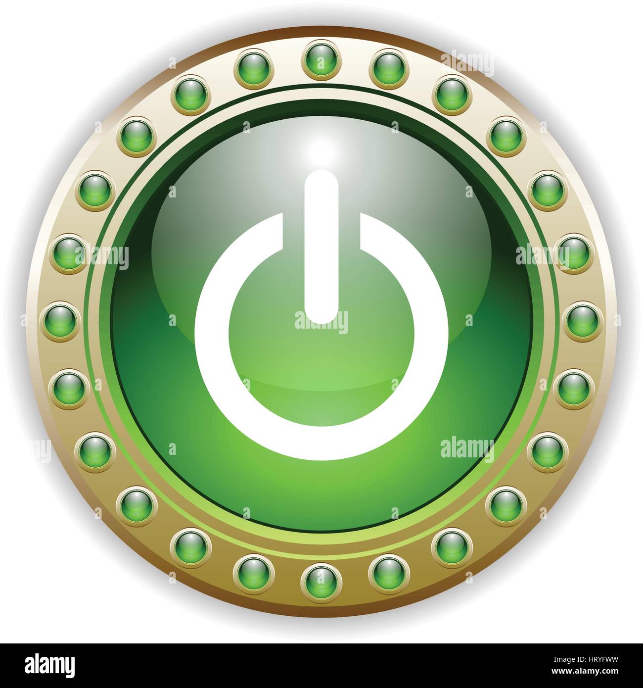 Ornate Detailed Glossy Power Button Vector Illustration Stock Vector ...