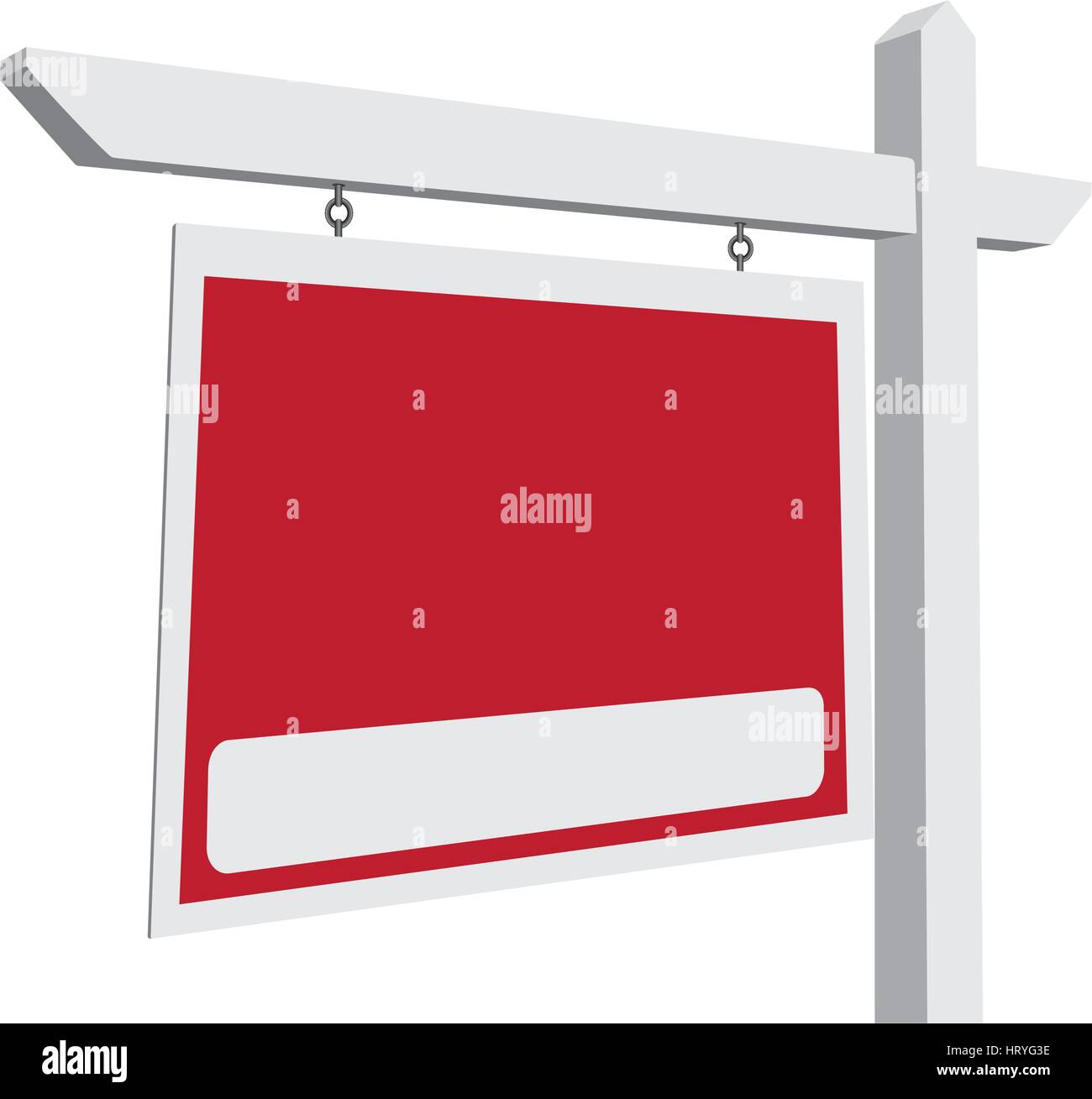 Blank Red Vector Real Estate Sign Ready For Your Own Message Stock ...