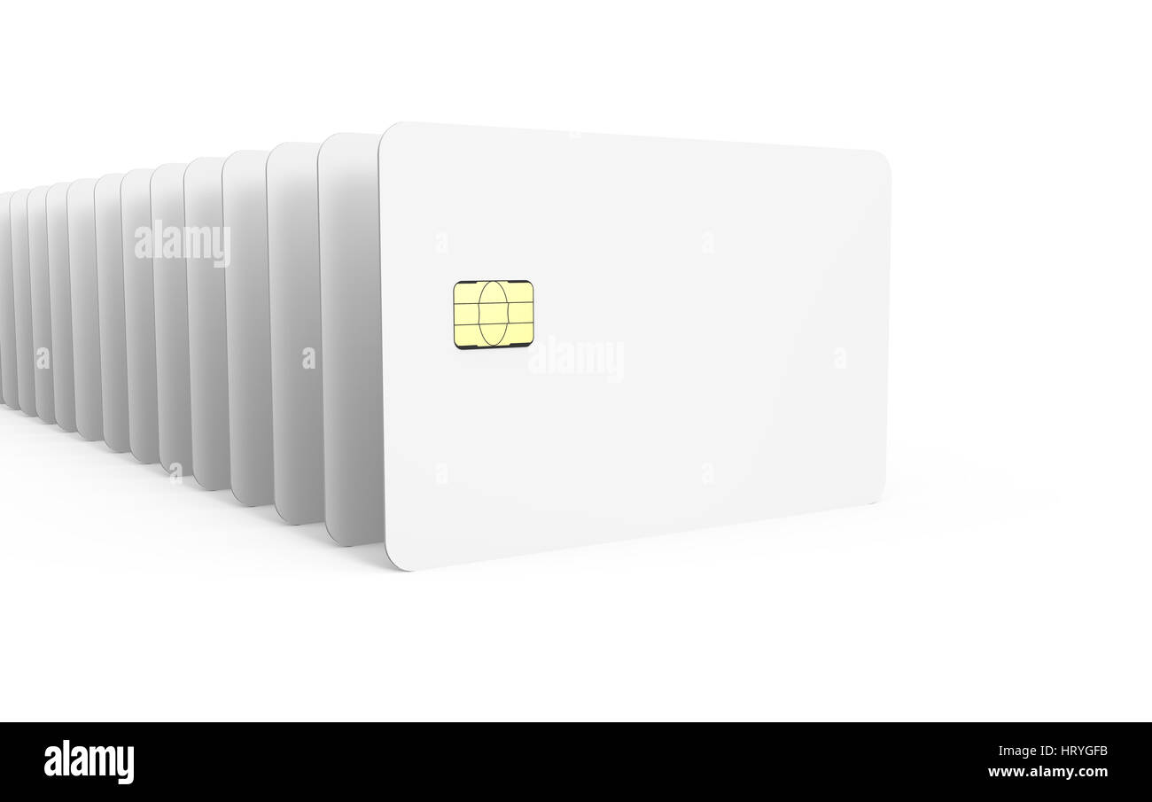 countless blank white chip card models, 3d rendering Stock Photo - Alamy