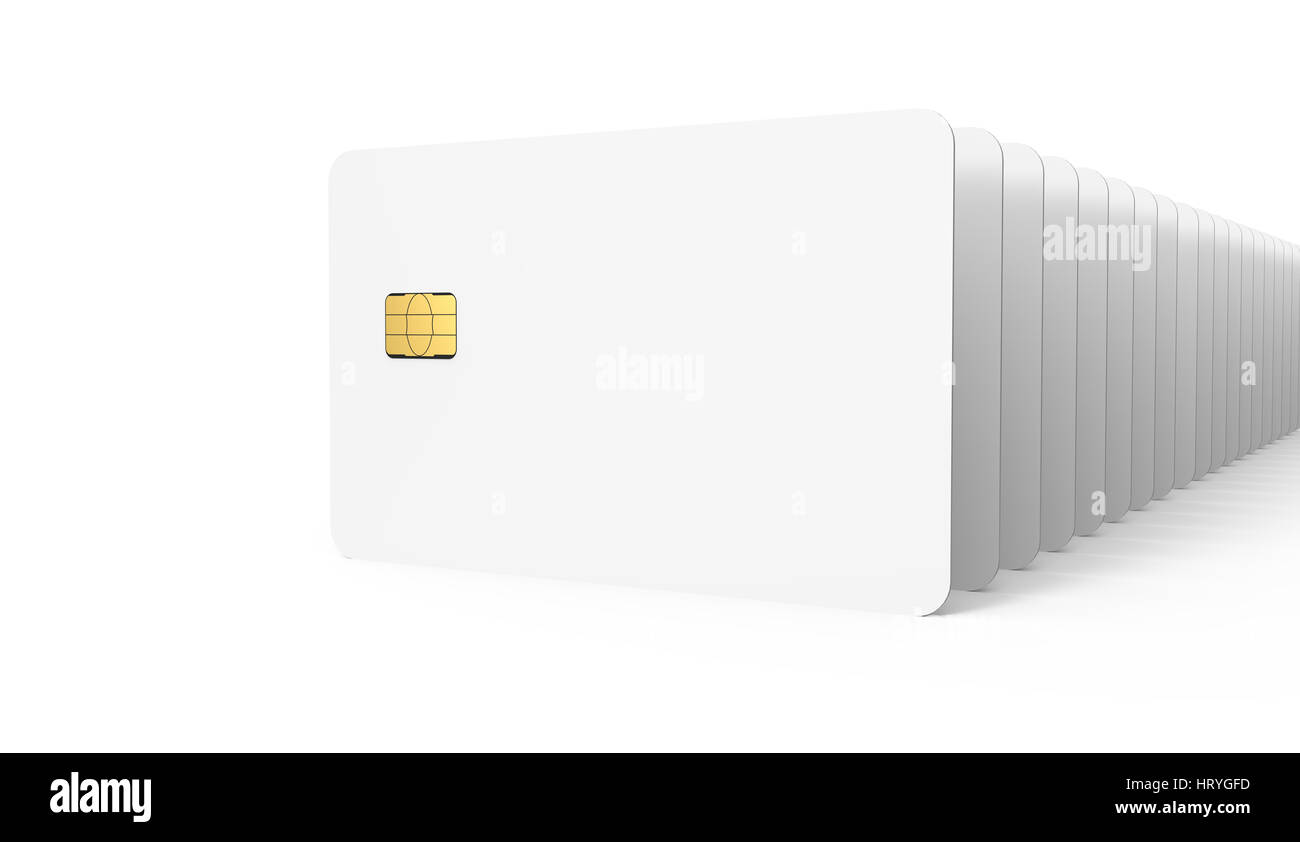 countless blank white chip card models, 3d rendering Stock Photo - Alamy