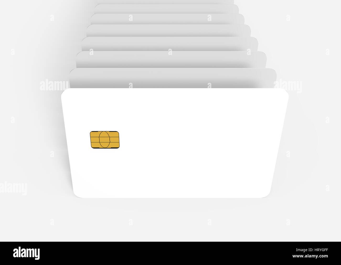countless blank white chip card models, 3d rendering Stock Photo - Alamy