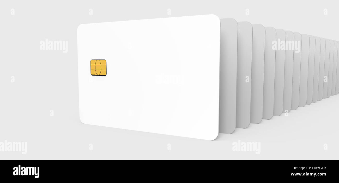 countless blank white chip card models, 3d rendering Stock Photo - Alamy