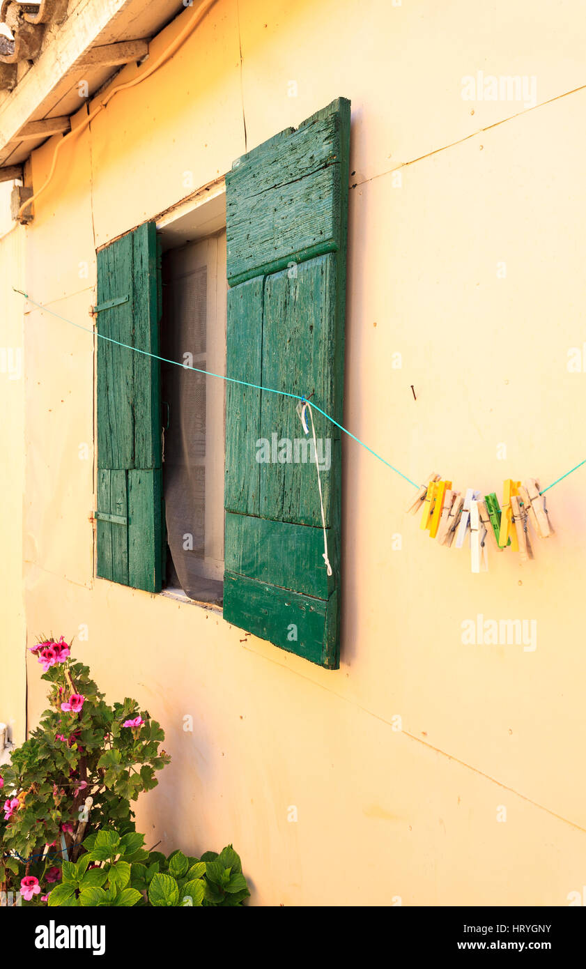 House greece greek shutters hi-res stock photography and images - Alamy