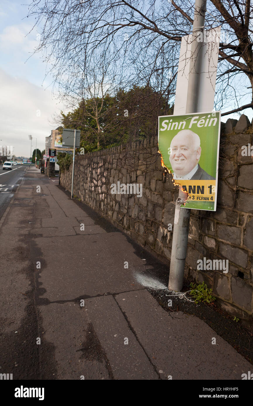Falls Road, Belfast, UK. 5th March 2017. A Sinn Fein Election Poster ...