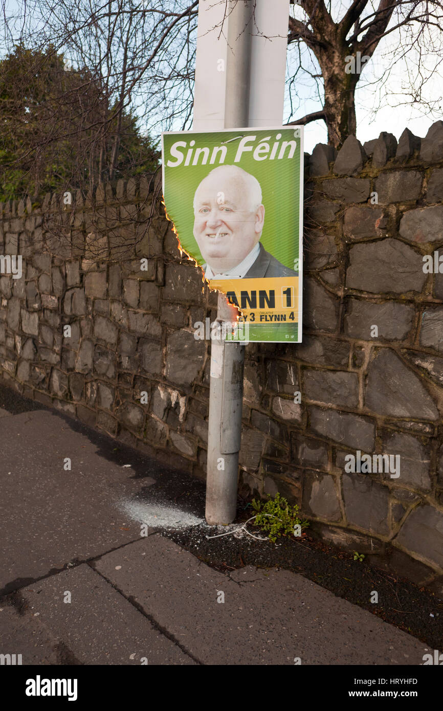 Falls Road, Belfast, UK. 5th March 2017. A Sinn Fein Election Poster ...