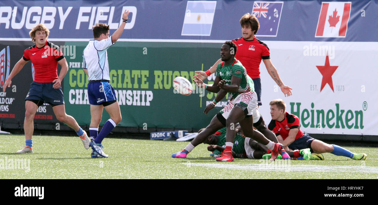 Las Vegas, Nevada, USA. 5th Mar, 2017. Kenyan and Russian Rugby players ...