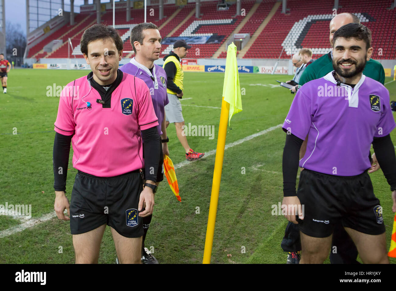Referees Inigo Atorasagasti (Spain), Jorge Molpeceres and Marc Riera ...