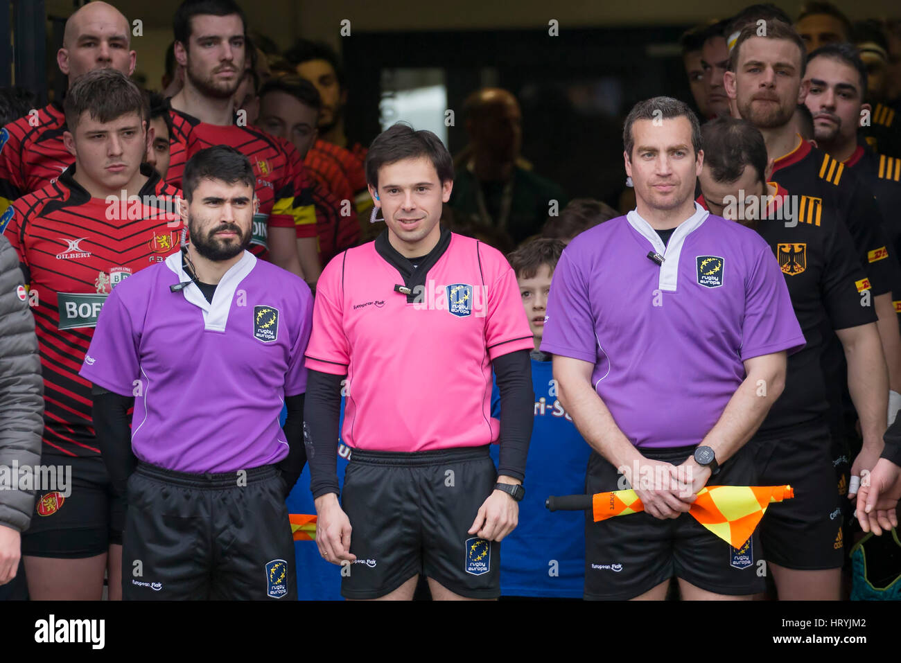 Referees Inigo Atorasagasti (Spain), Jorge Molpeceres and Marc Riera ...