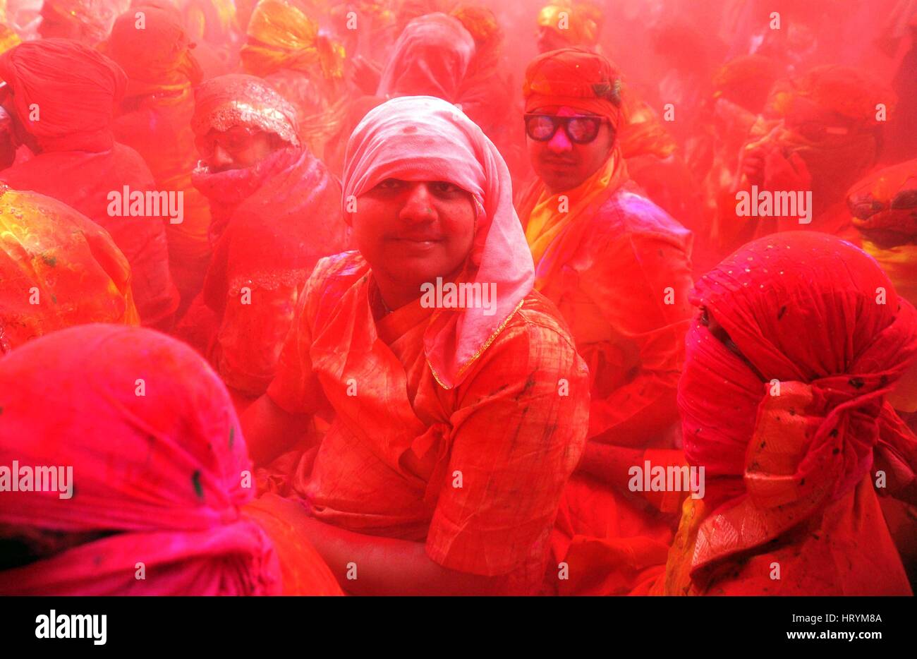 March 5, 2017 - Mathura, Uttar Pradesh, India - Mathura: Hindu devotee ...