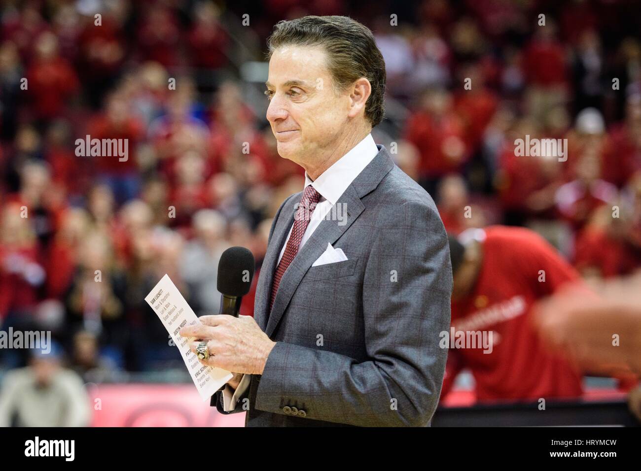 Louisville Head Coach Rick Pitino during the NCAA College Basketball ...