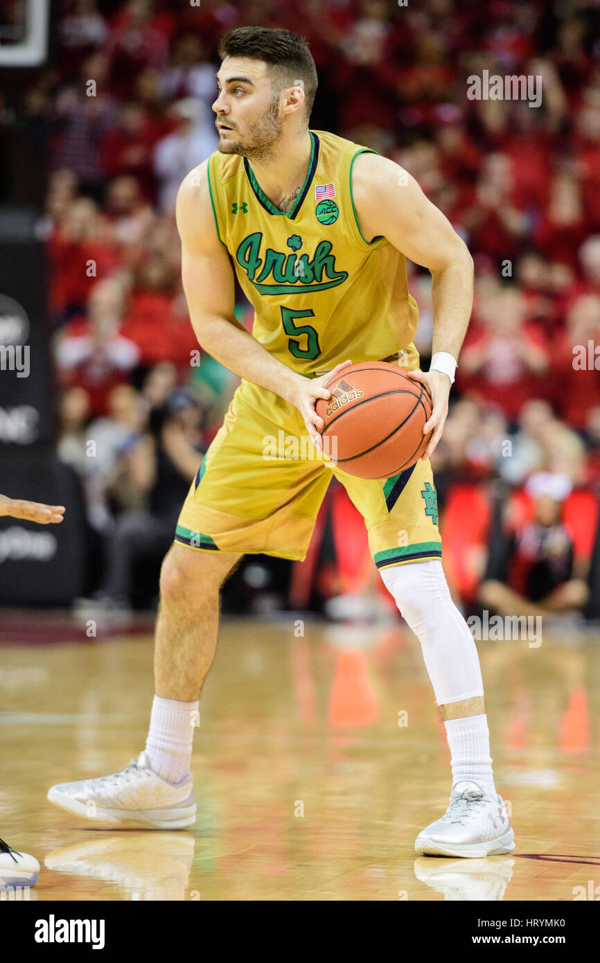 Notre Dame guard Matt Farrell (5) during the NCAA College Basketball ...