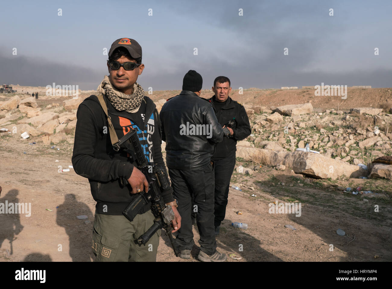 Mosul, Nineveh, Iraq. 27th Feb, 2017. Corporal Abbas stands watch for ...