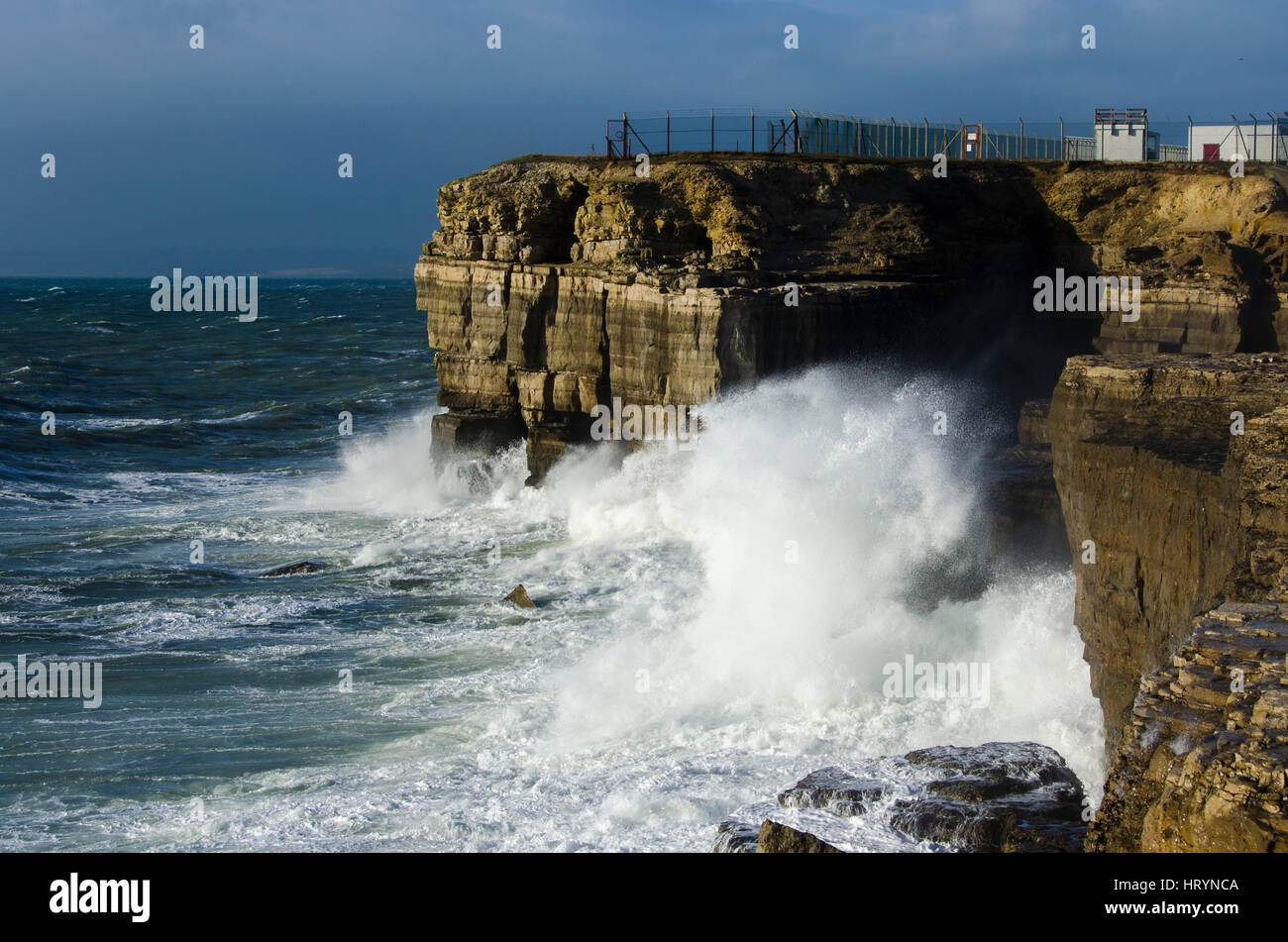 Portland Bill, Dorset, UK. 5th March 2017. UK Weather. Large stormy ...