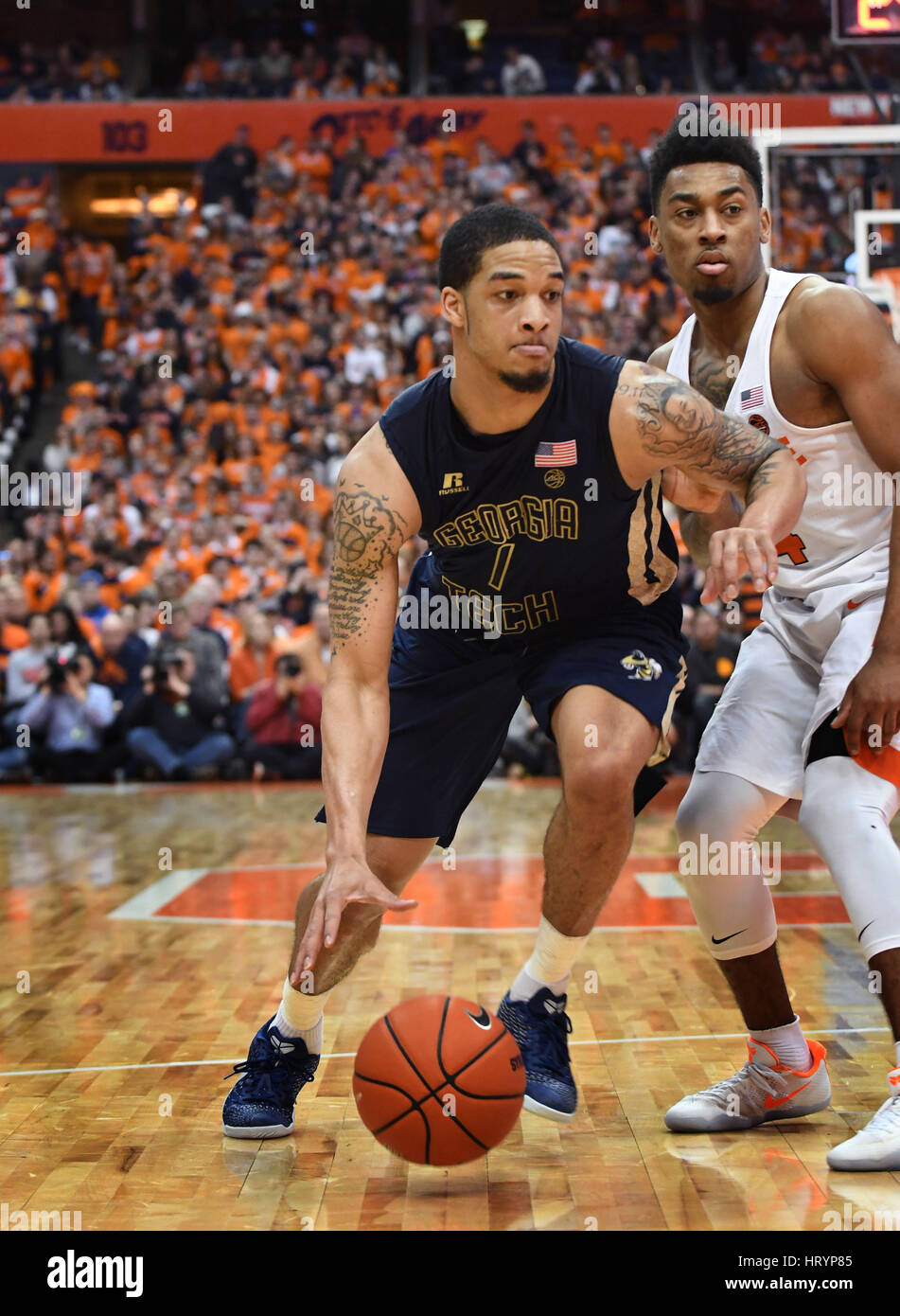 Syracuse, NY, USA. 4th Mar, 2017. Georgia Tech guard Tadric Jackson #1 ...