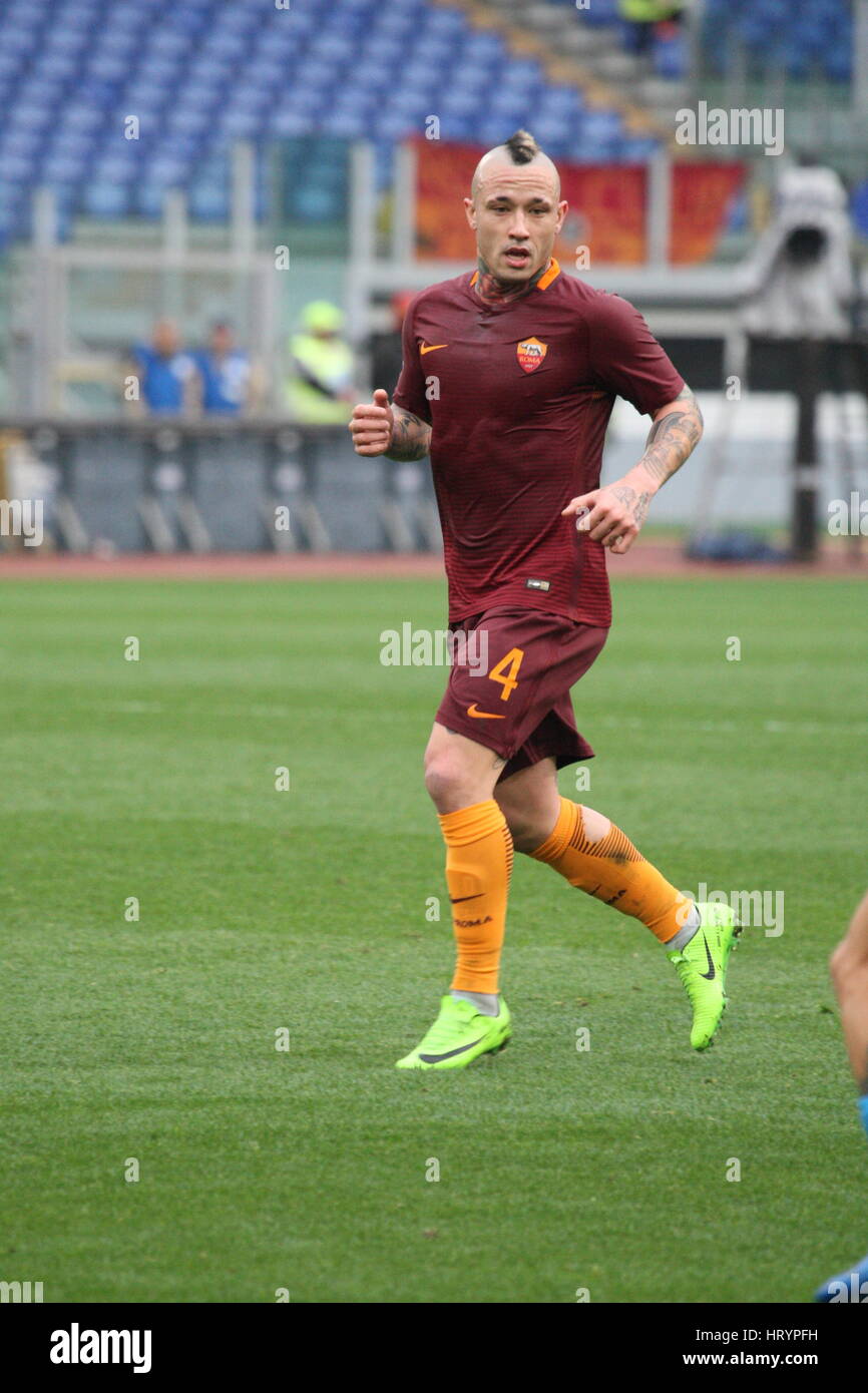 March 04, 2017: Action during soccer match between AS Roma and SSC ...