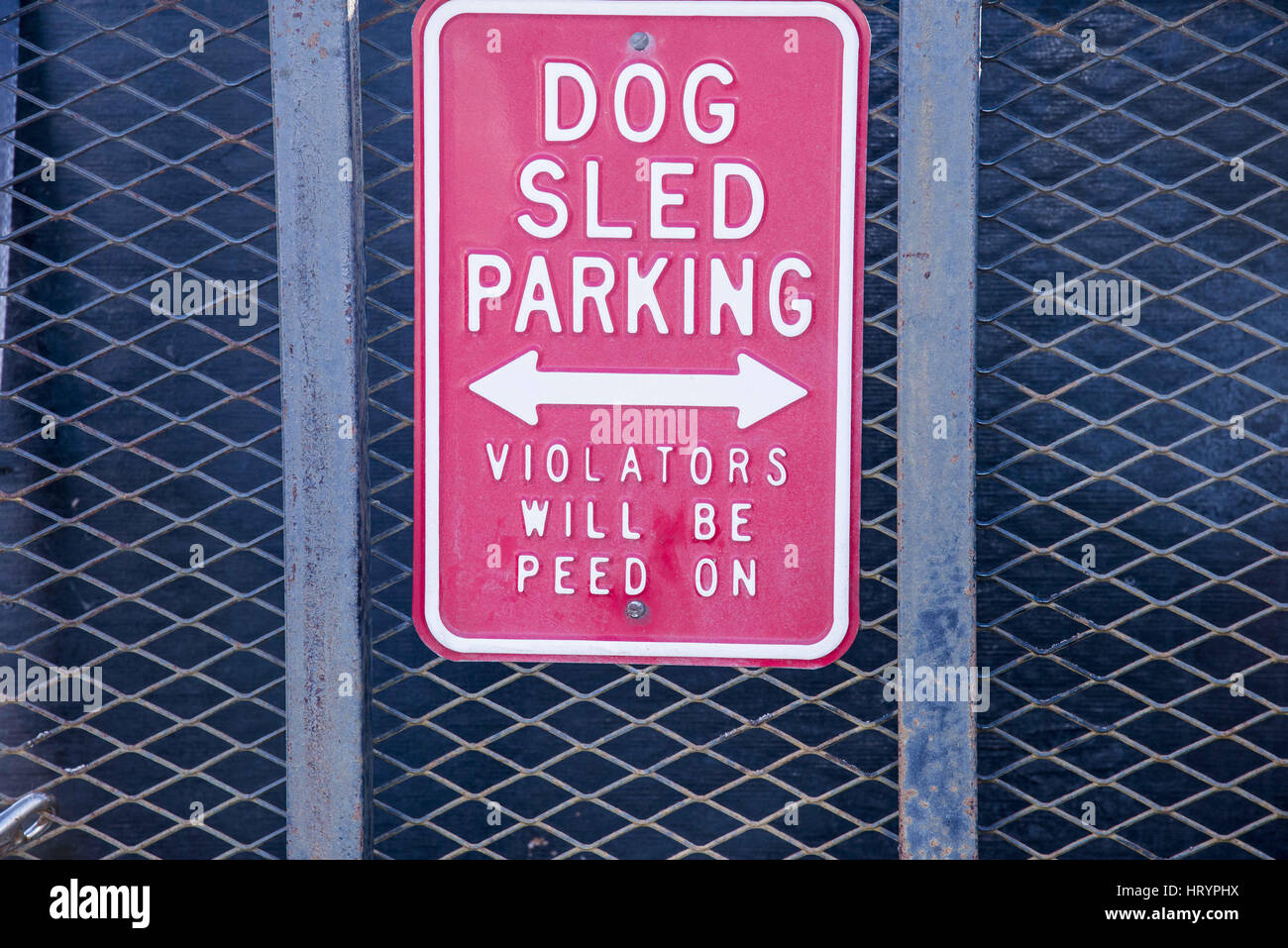 Dog sled parking sign hi-res stock photography and images - Alamy