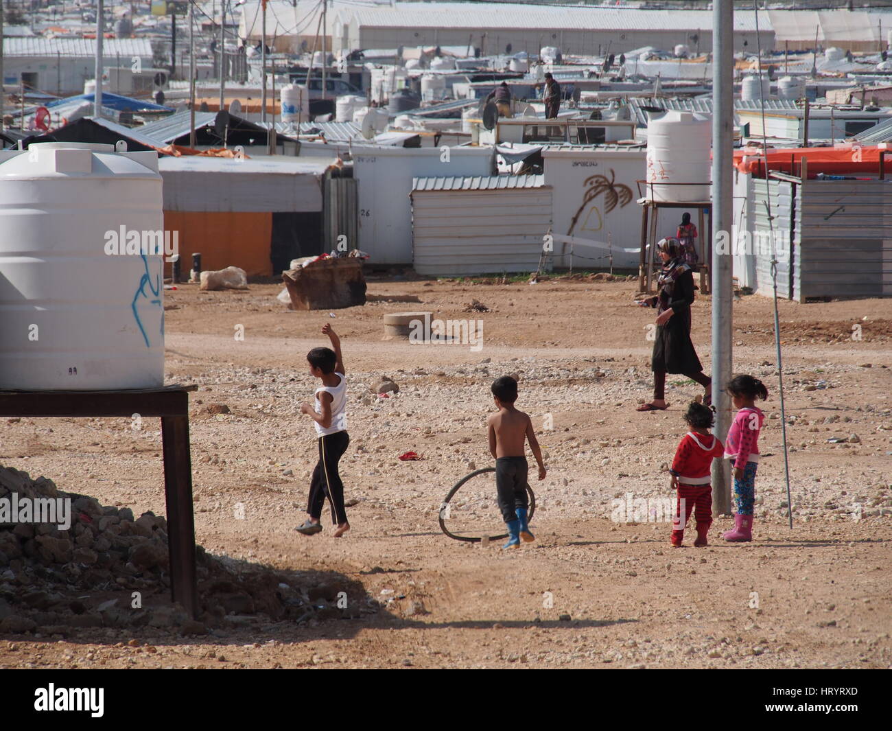 Mafraq, Jordan. 06th Mar, 2017. Syrian children play at Zaatari refugee ...