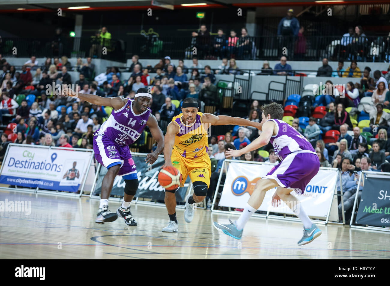 London, UK. 5th March, 2017. Leeds Force defeat London Lions 92-81 at ...