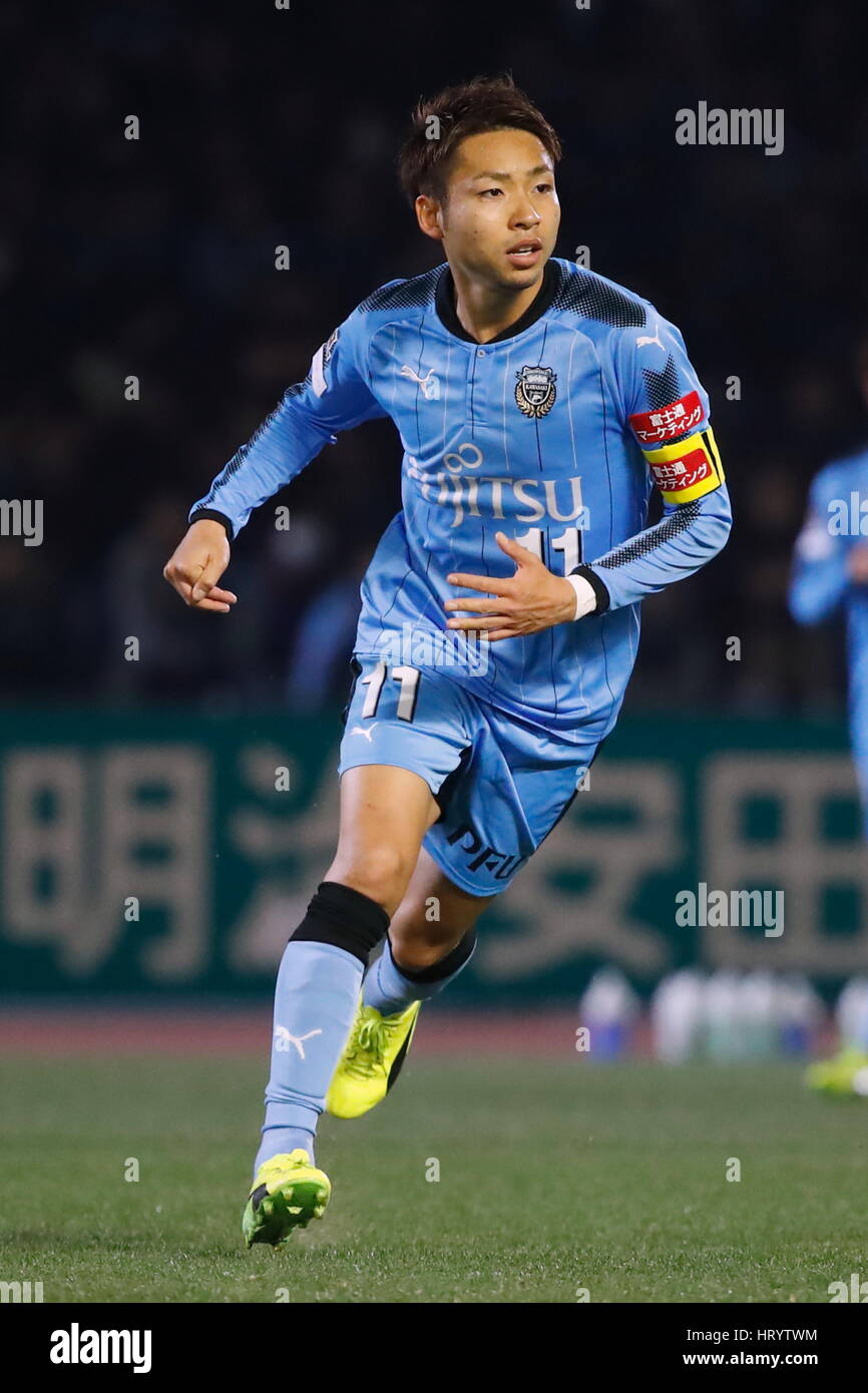 Kawasaki Todoroki Stadium, Kanagawa, Japan. 5th Mar, 2017. Yu Kobayashi (Frontale), MARCH 5 ...