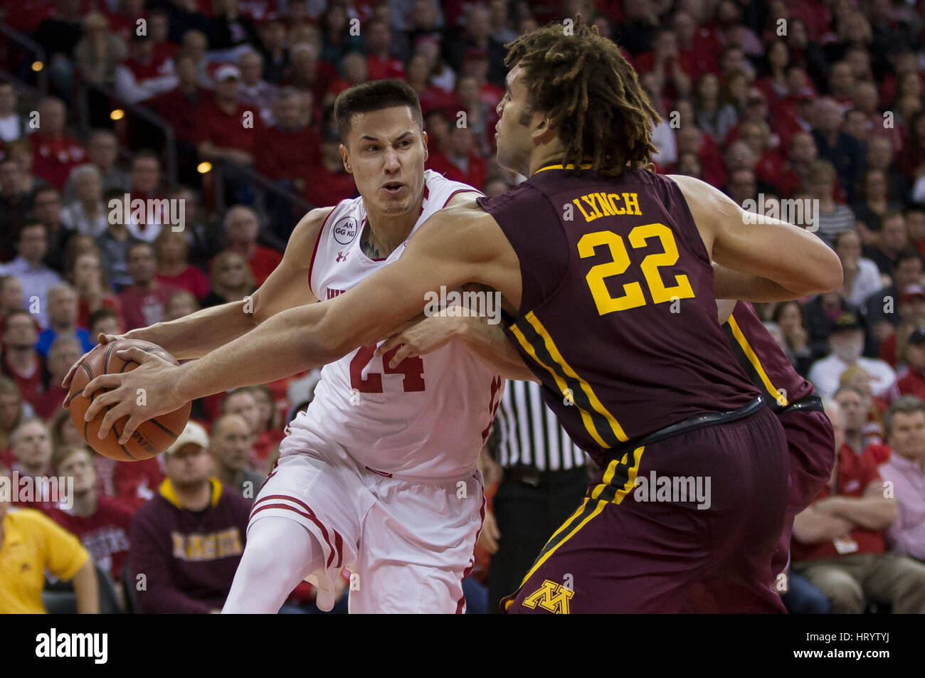 Madison, WI, USA. 5th Mar, 2017. Wisconsin Badgers guard Bronson Koenig ...