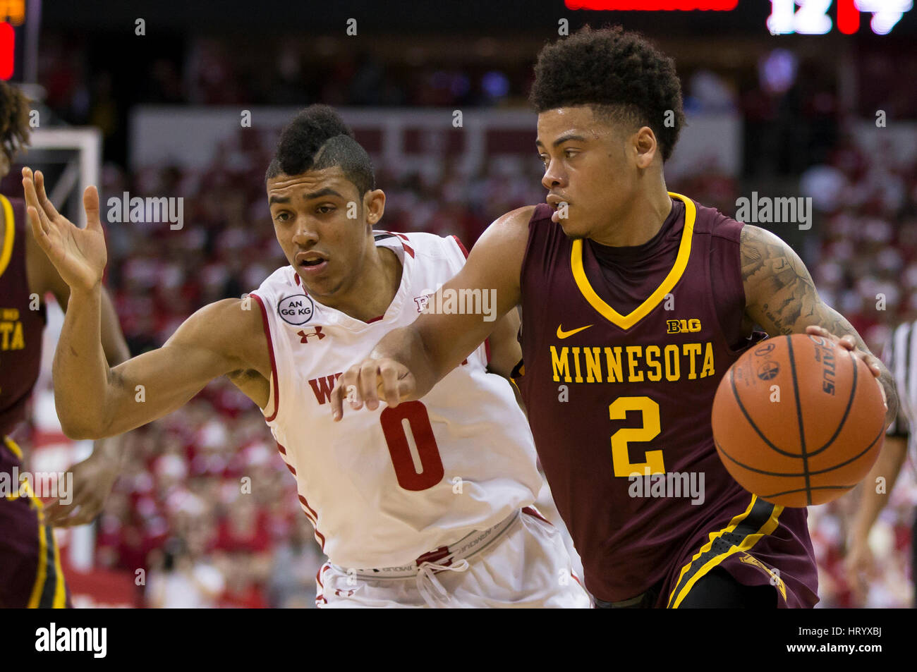 Madison, WI, USA. 5th Mar, 2017. Minnesota Golden Gophers guard Nate ...